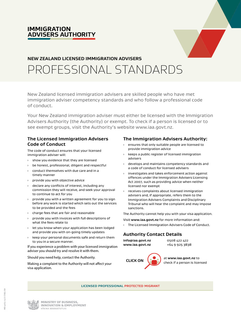 IAA NZ LIA's Professional Standards | PDF | Immigration | Travel Visa