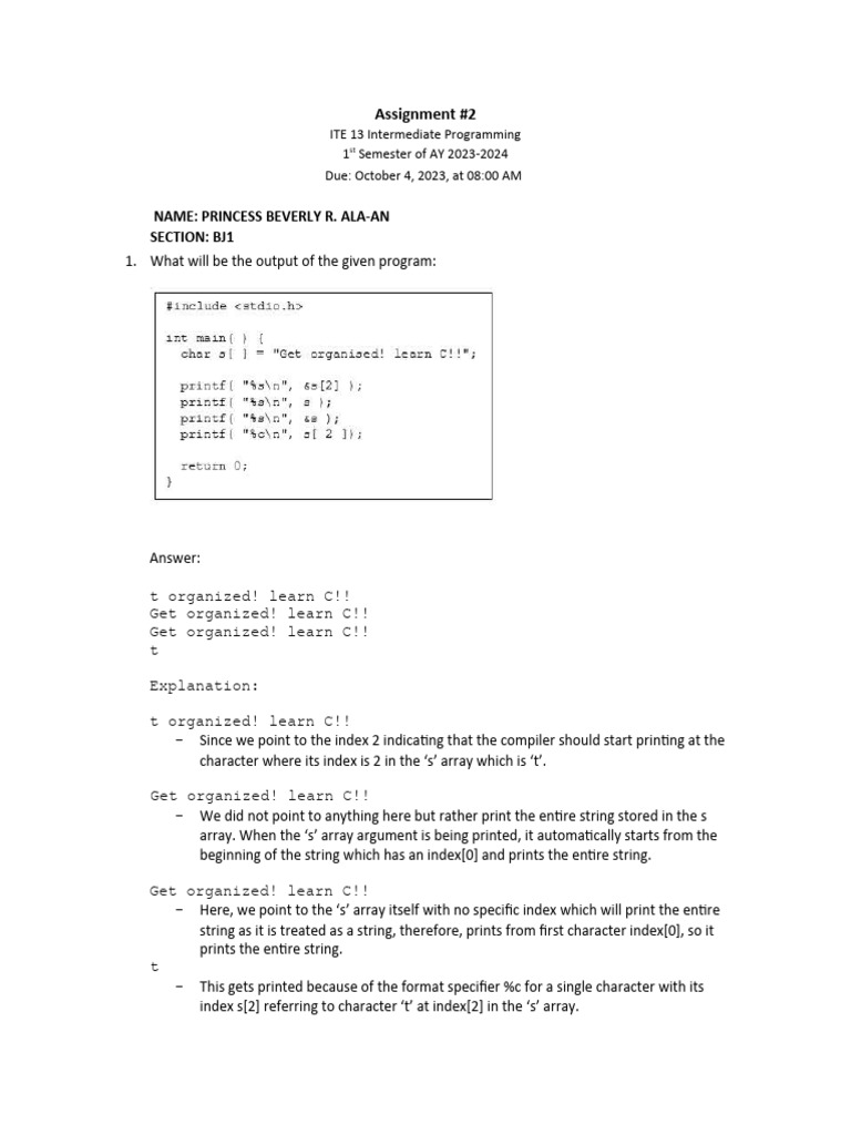 Assignment #2 Strings PDF | Download Free PDF | String (Computer ... Assignment #2 Strings PDF | Download Free PDF | String (Computer ...
