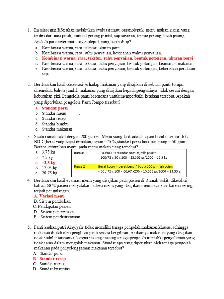 AREA 4 (Gizi Institusi) | PDF | Kesehatan Holistik