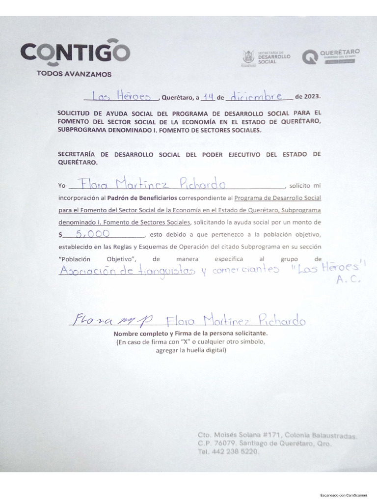 Solocitud Flora MP | PDF