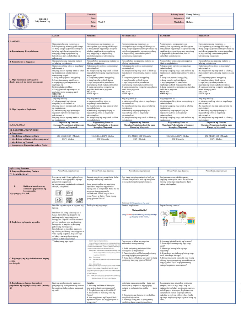 DLL W9 Q2 Esp 1 | PDF