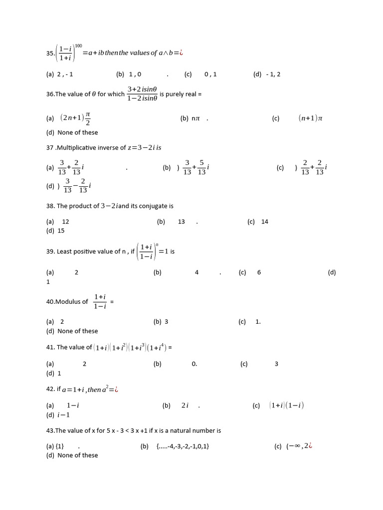 11th MCQ Test | PDF | Arithmetic | Abstract Algebra