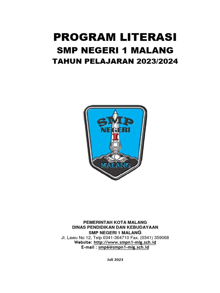 Program Literasi Smp1 Malang | PDF