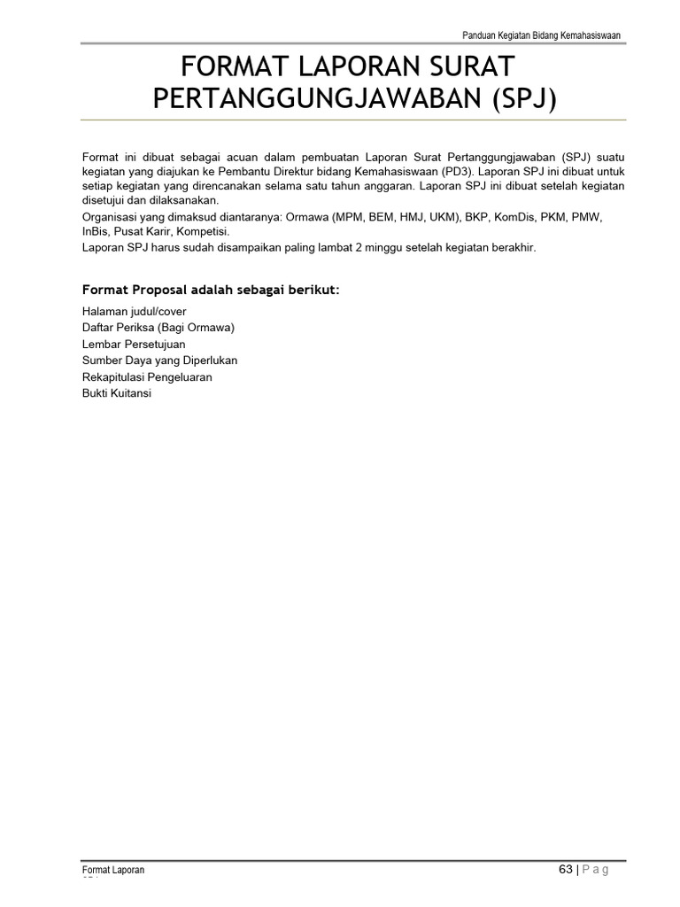 Form SPJ - Panduan Kegiatan | PDF