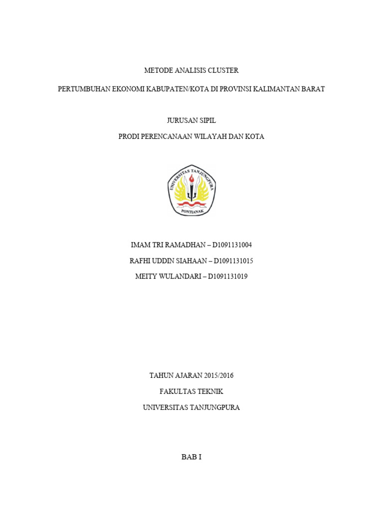 Analisis Cluster (Imam, Rafhi, Meity) | PDF