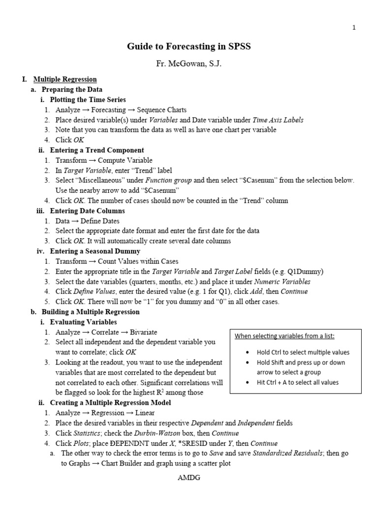 SPSS Forecasting Techniques Guide | PDF | Autoregressive Integrated ...