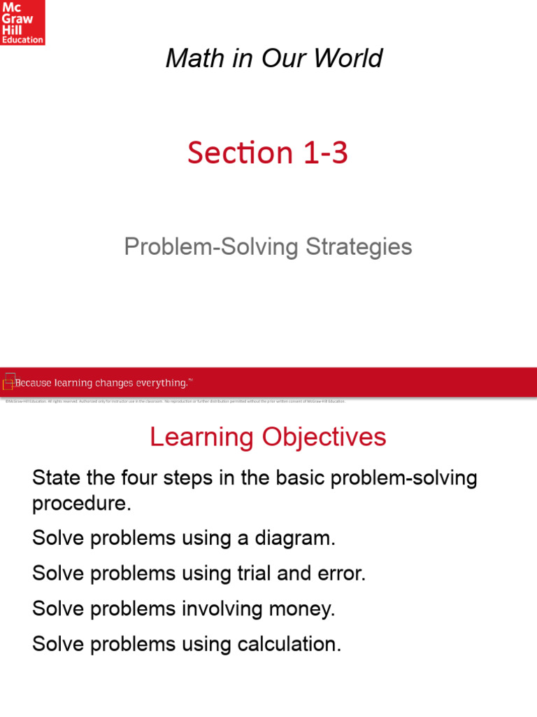 Sec 1-3 Problem Solving Strategies | PDF | Salary