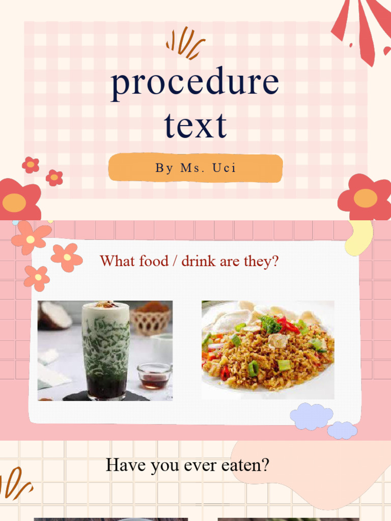 Procedure Text | PDF | Foods | Linguistics