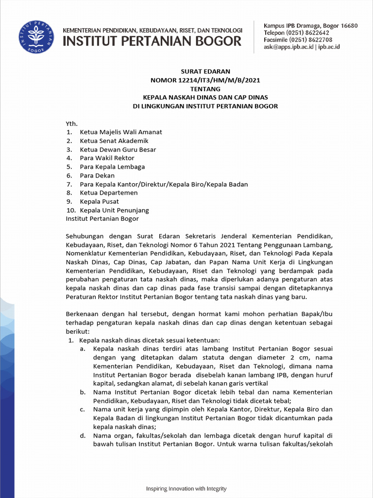 Kop Surat Ipb | PDF