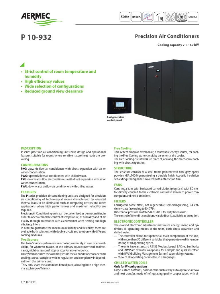 AERMEC PAC System Catalogue | PDF | Air Conditioning | Vacuum Tube