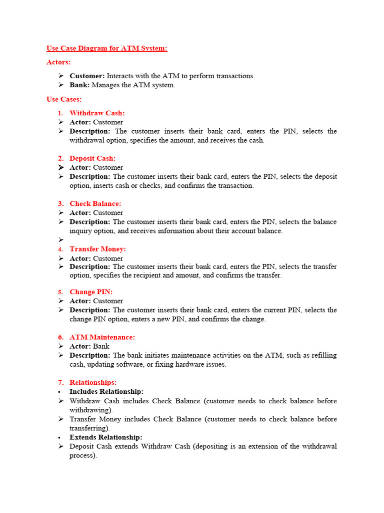Uml Exp 1 Discription | PDF | Automated Teller Machine | Personal Identification Number