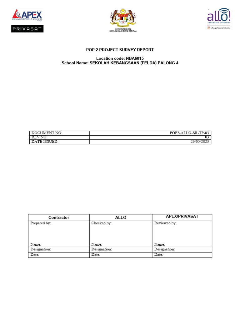 Site Survey Report - SK Palong 4 | PDF | Geodesy