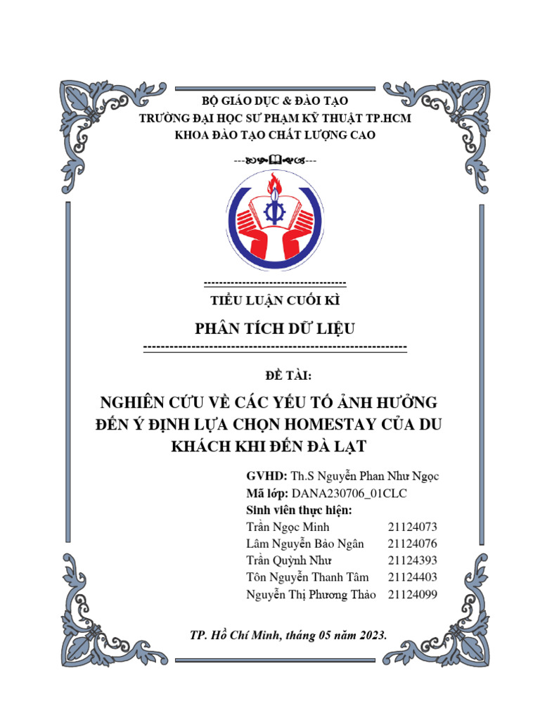 (Tlck Ptdl) Nghiên Cứu Về Các Yếu Tố Ảnh Hưởng Đến ý Định Lựa Chọn Homestay Của Du Khách Khi Đến ...