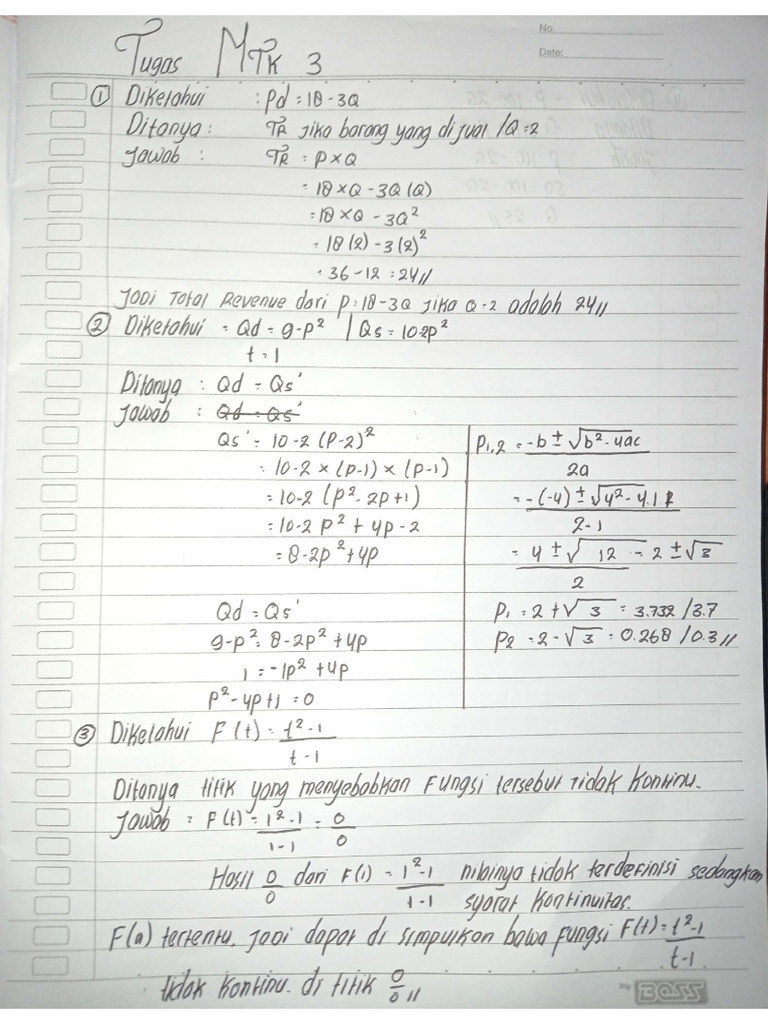Tugas 3 MTK | PDF