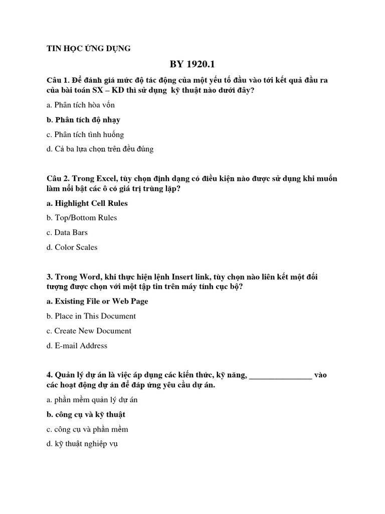 Ôn thi cuối kì THUD | PDF