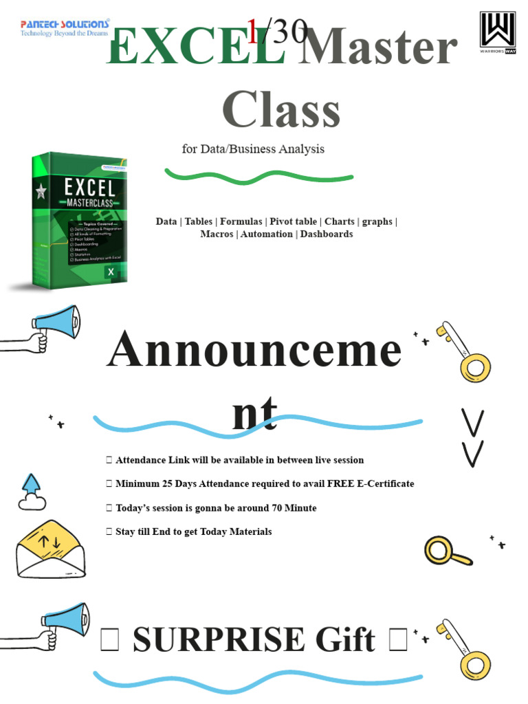 Excel: Master Class | PDF | Artificial Intelligence | Intelligence (AI) & Semantics