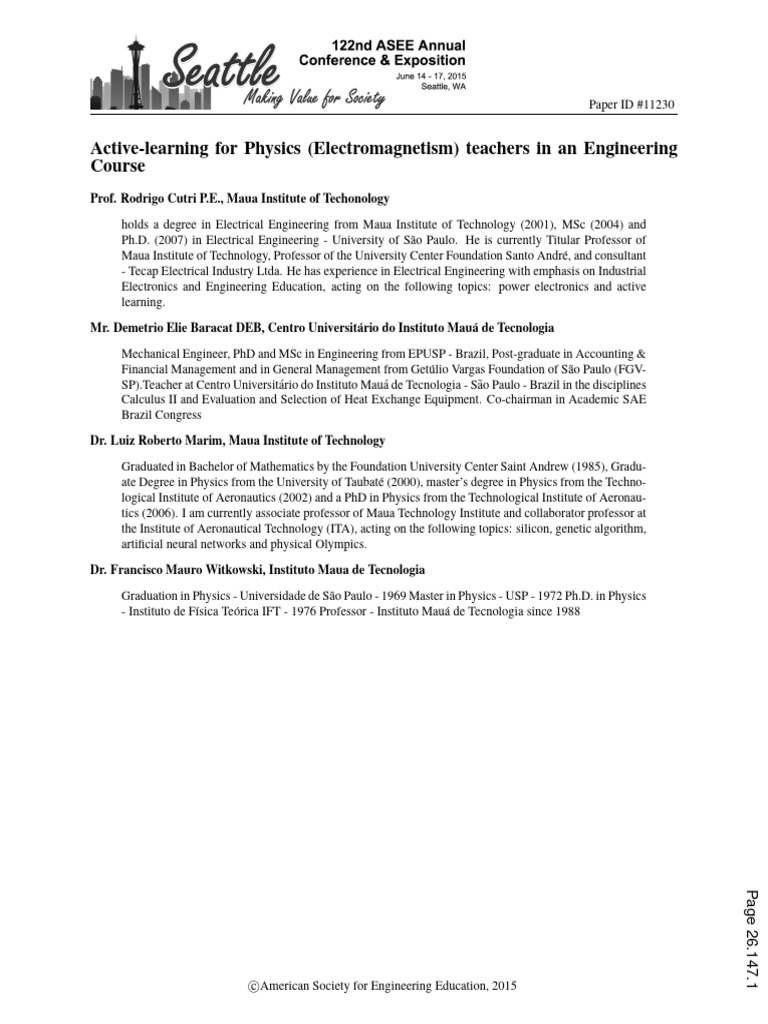 Active Learning for Engineering Educators | PDF | Physics | Project ...