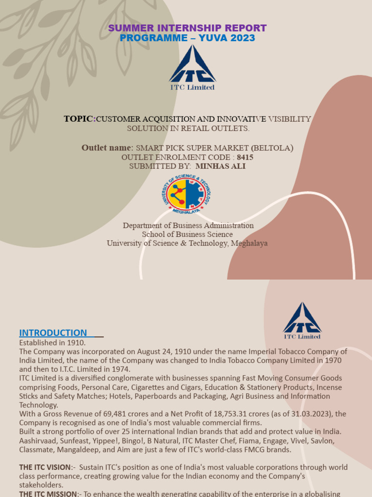 Minhas Ali ITC Internship Project | PDF | Sales | Brand