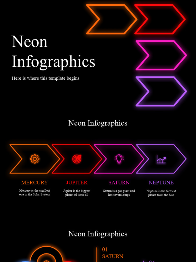 Neon Infographics by Slidesgo | PDF