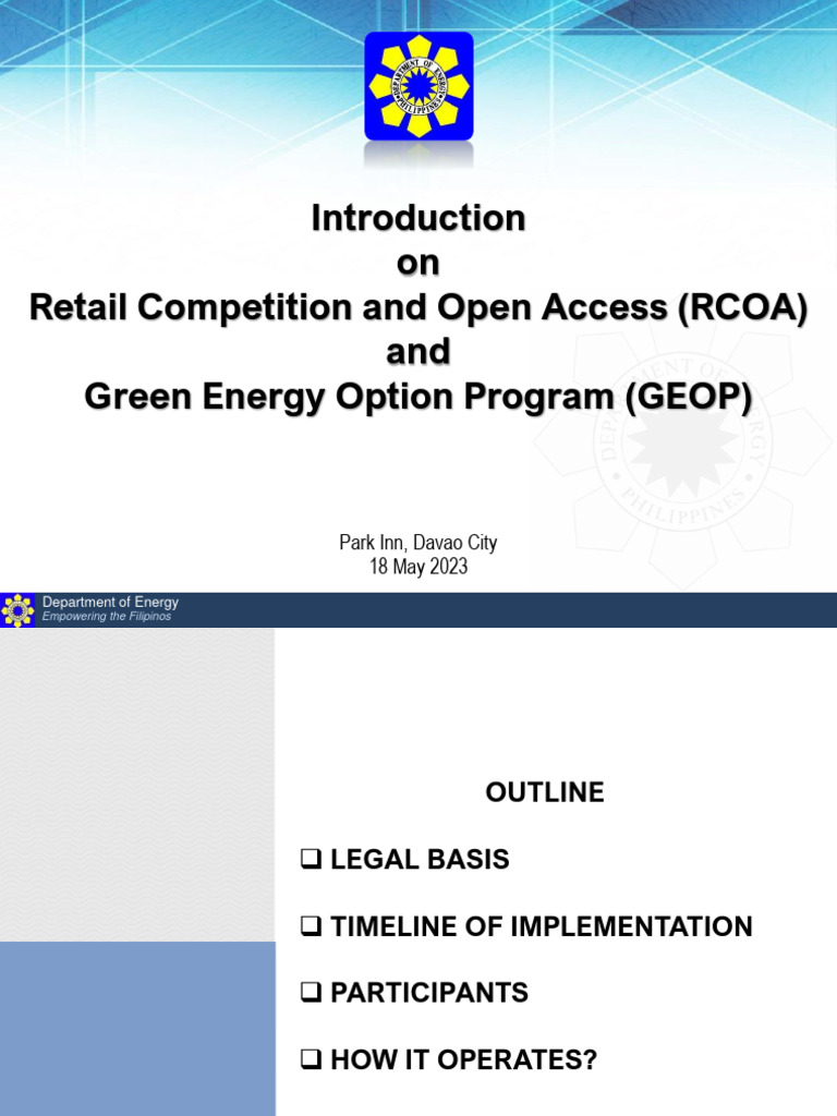 DOE-Introduction On RCOA and GEOP | Download Free PDF | Supply Chain ...