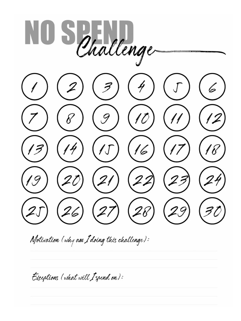 No Spend Challenge | PDF