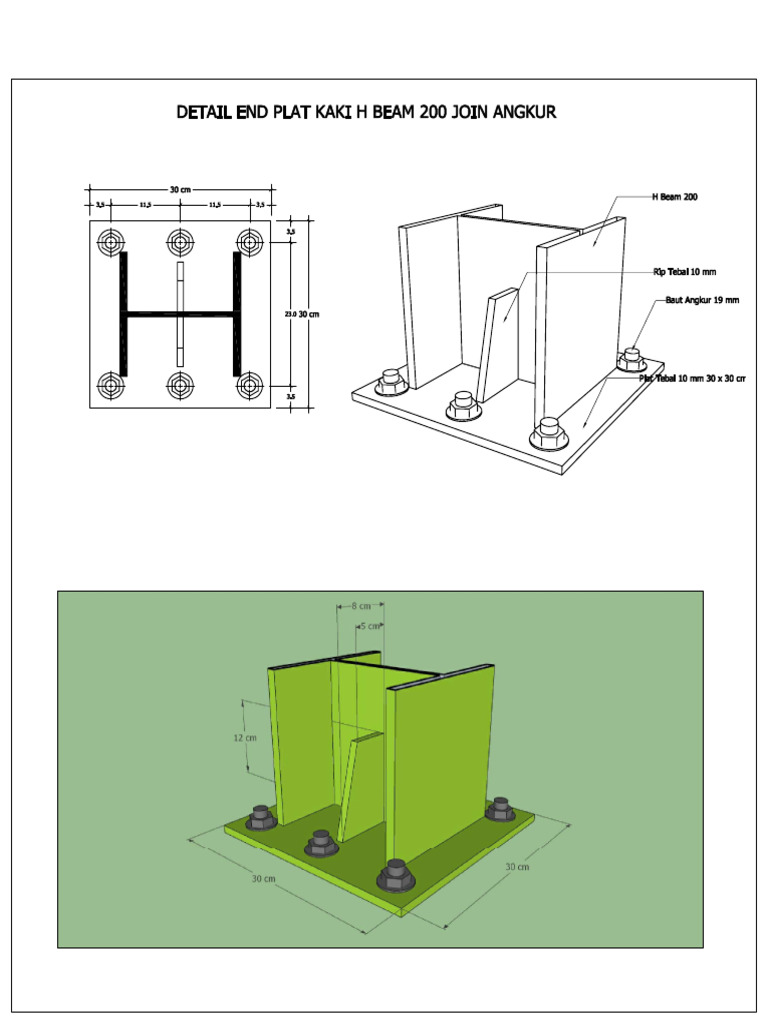 Detail Angkur H Beam 200 | PDF