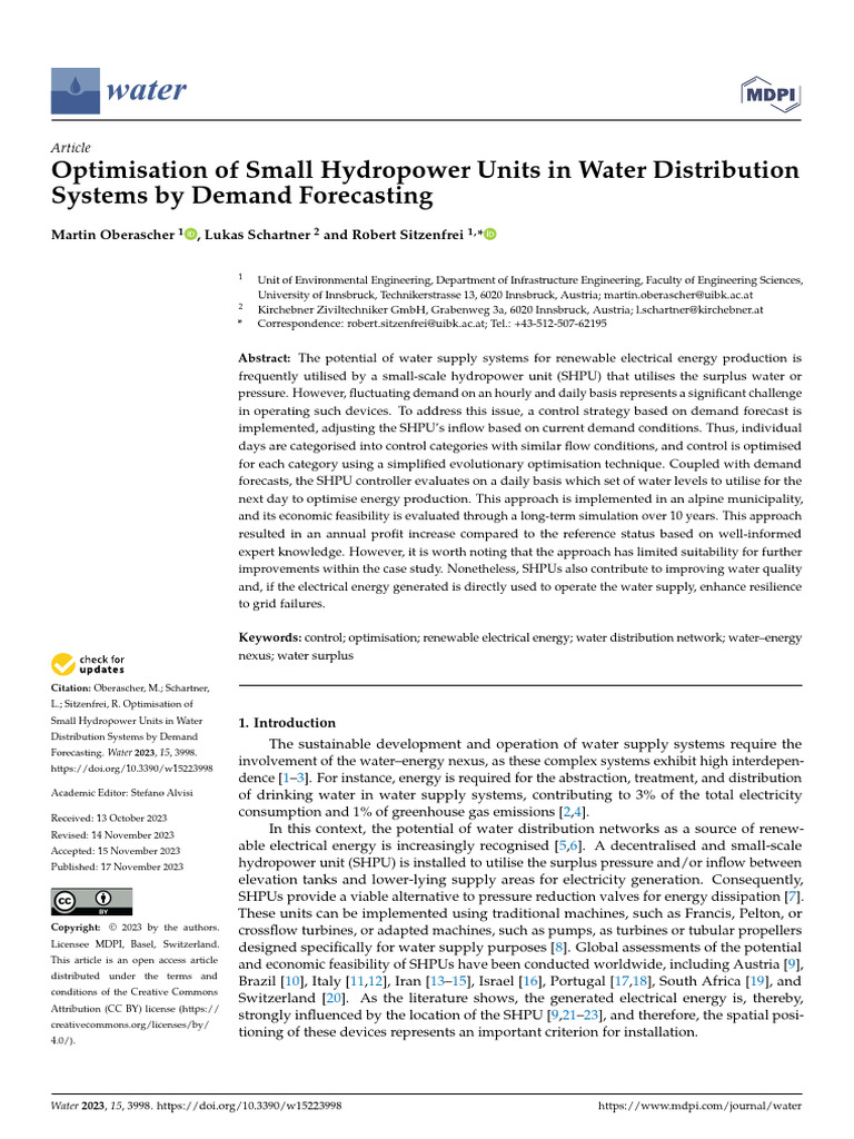 Water 15 03998 | PDF | Mathematical Optimization | Water