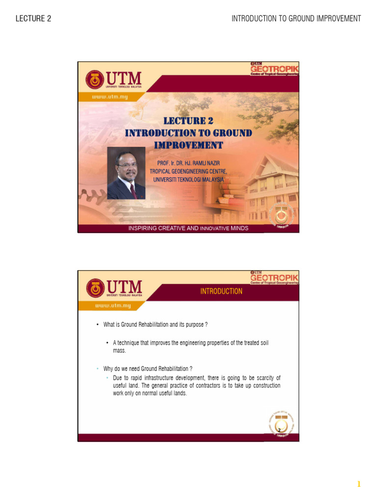 Lecture 2 Intro To Ground Improvement | PDF | Deep Foundation | Soil