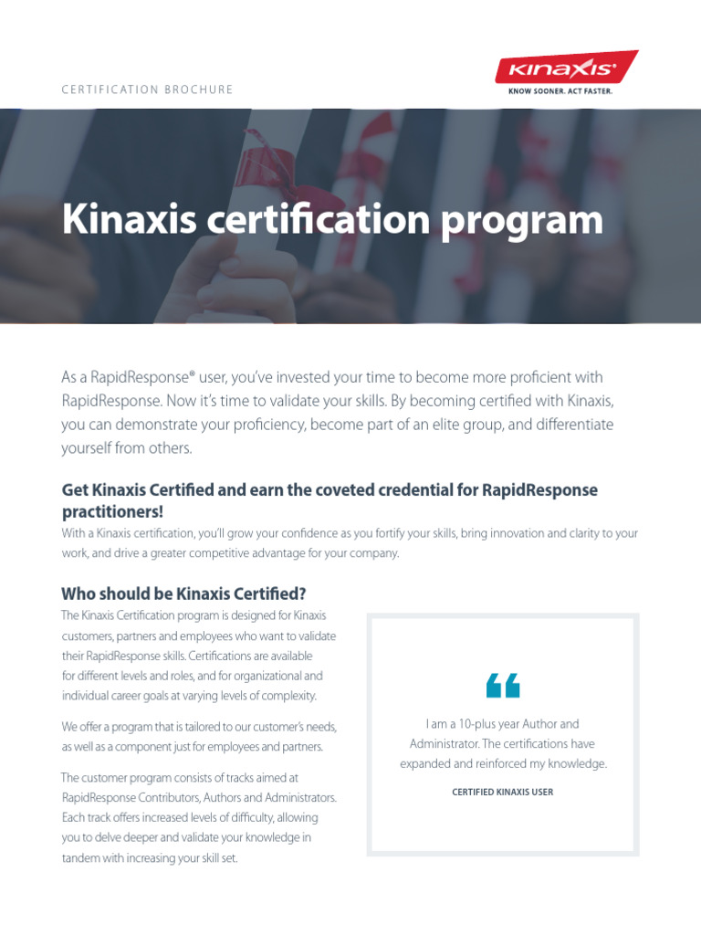Kinaxis Certification Program Brochure Kinaxis | PDF | Credential | Professional Certification