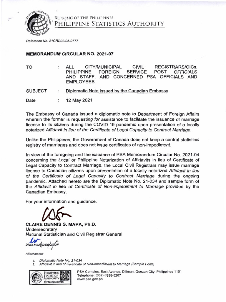 MC202021-07 - Diplomatic Note Issued by The Embassy of Canada | PDF ...