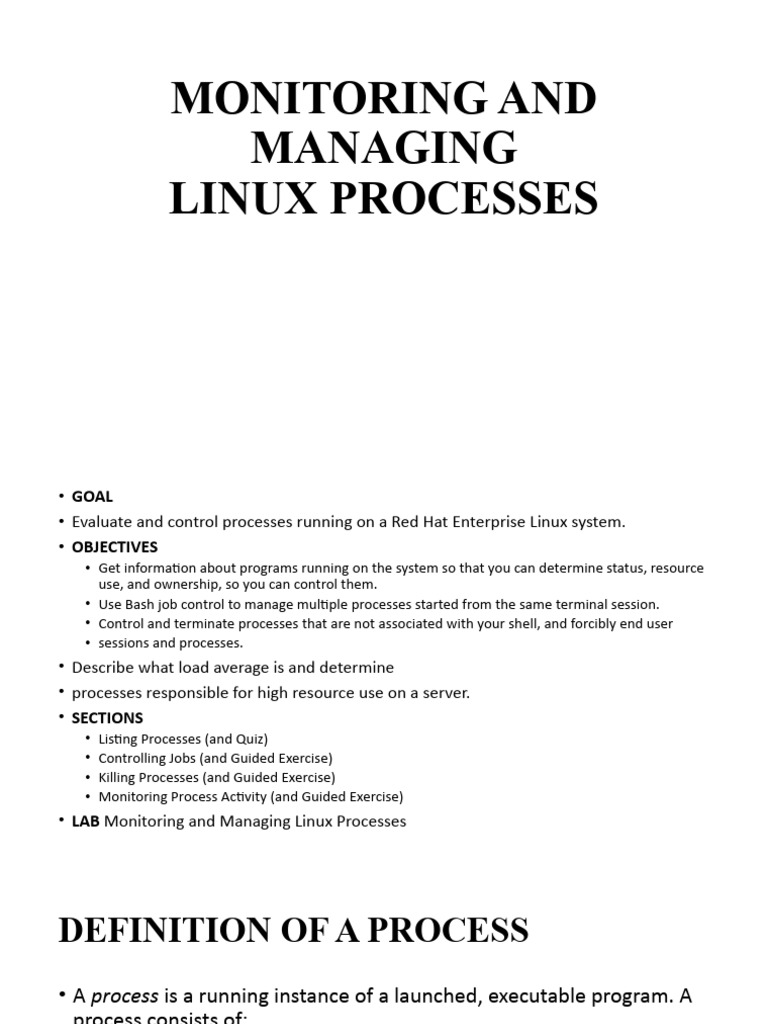 8.monitoring and Managing Processes | PDF | Process (Computing) | Software