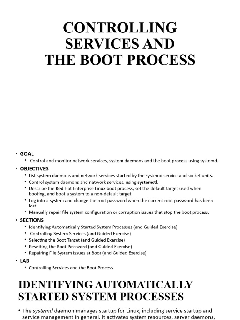Manage Systemd Services and Boot Process | PDF | Booting | Bios