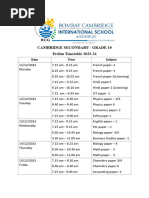 Primary Checkpoint Timetable 2025 | PDF