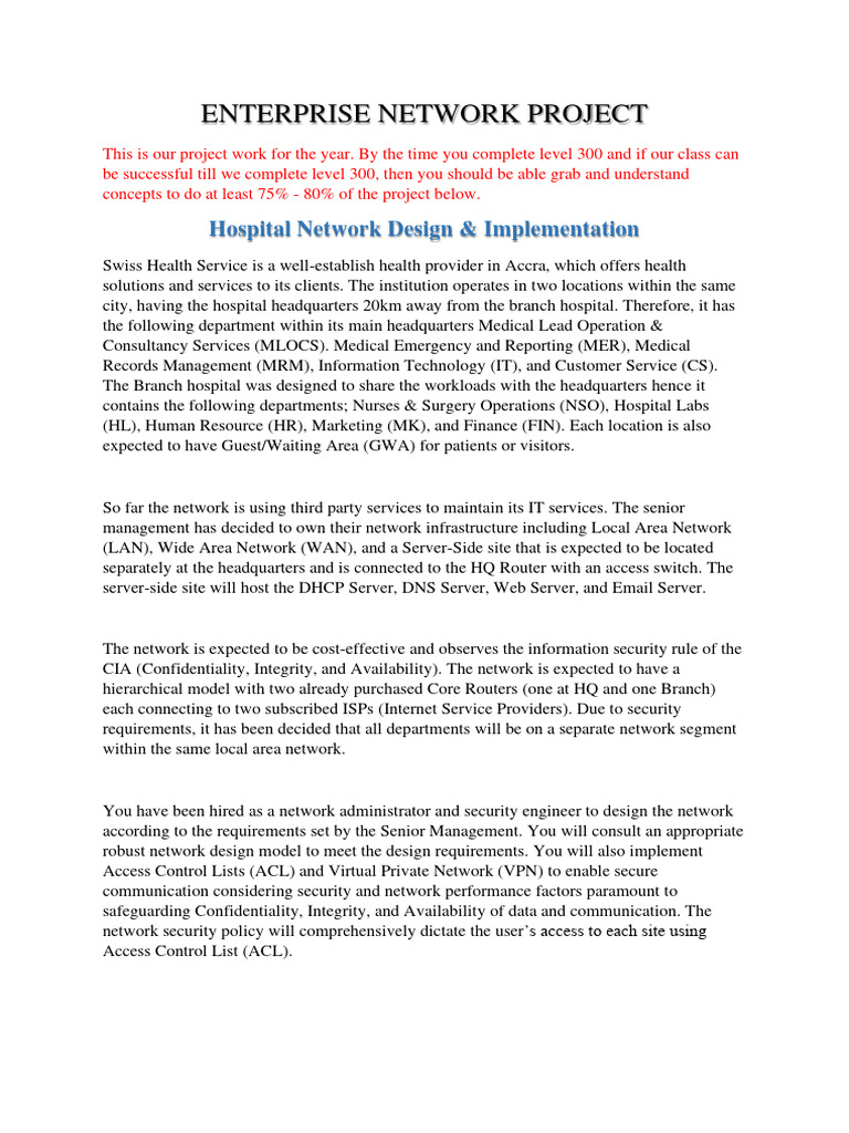 Enterprise Network Project | PDF | Computer Network | Ip Address