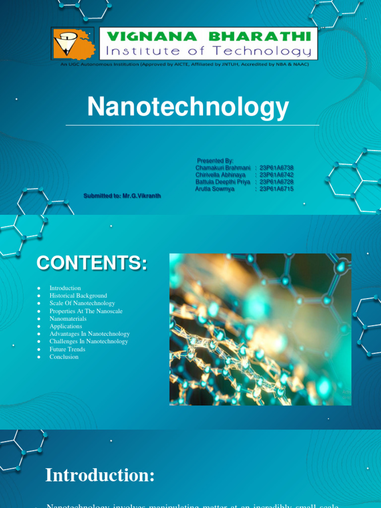 Nanotechnology Ppt Final Pdf Nanotechnology Materials Science