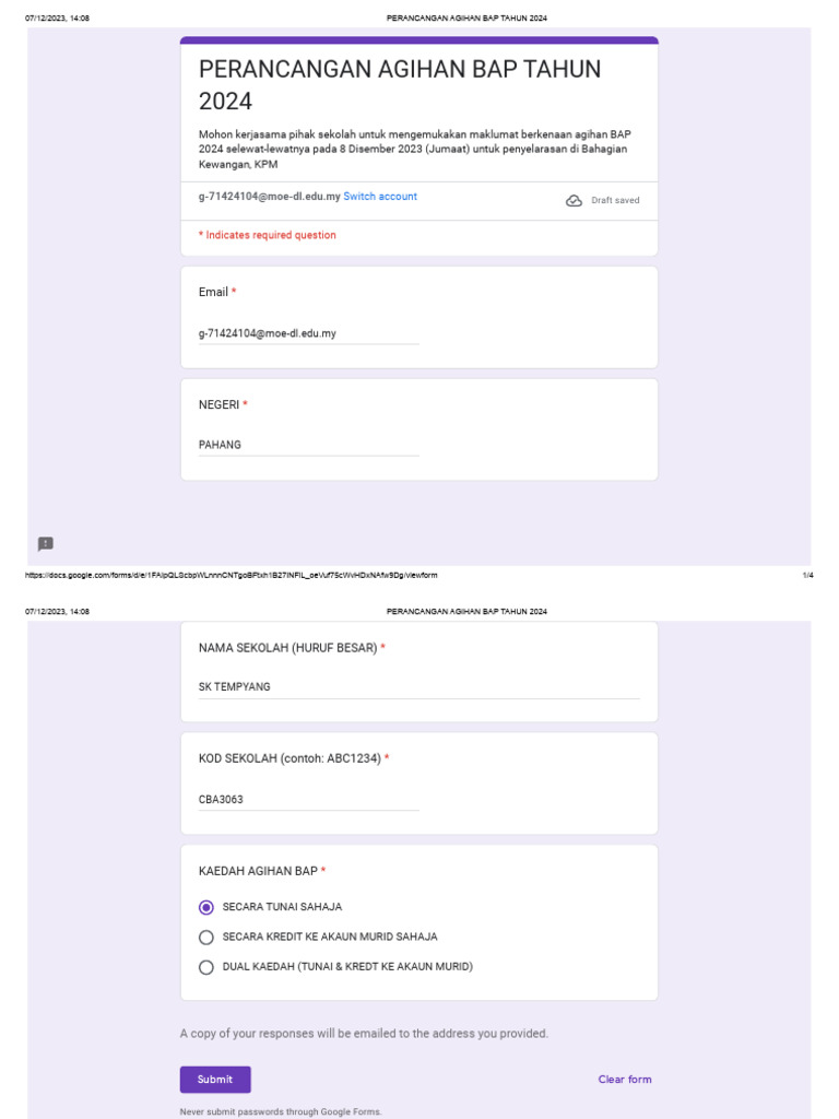 Agihan BAP 2024: Maklumat Penting | PDF