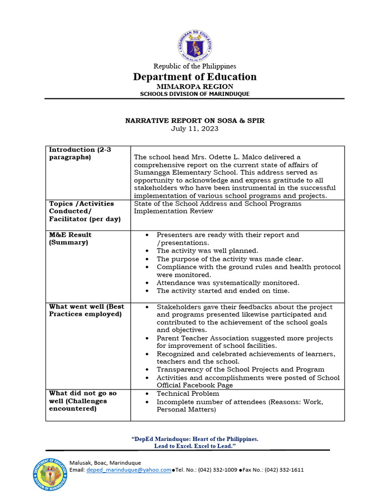 2022 NARRATIVE REPORT Template | PDF | Business | Art