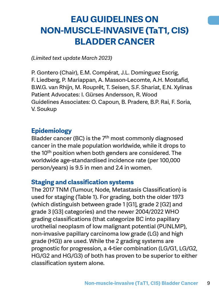 EAU Pocket Guidelines 2023 | Download Free PDF | Carcinoma | Clinical ...