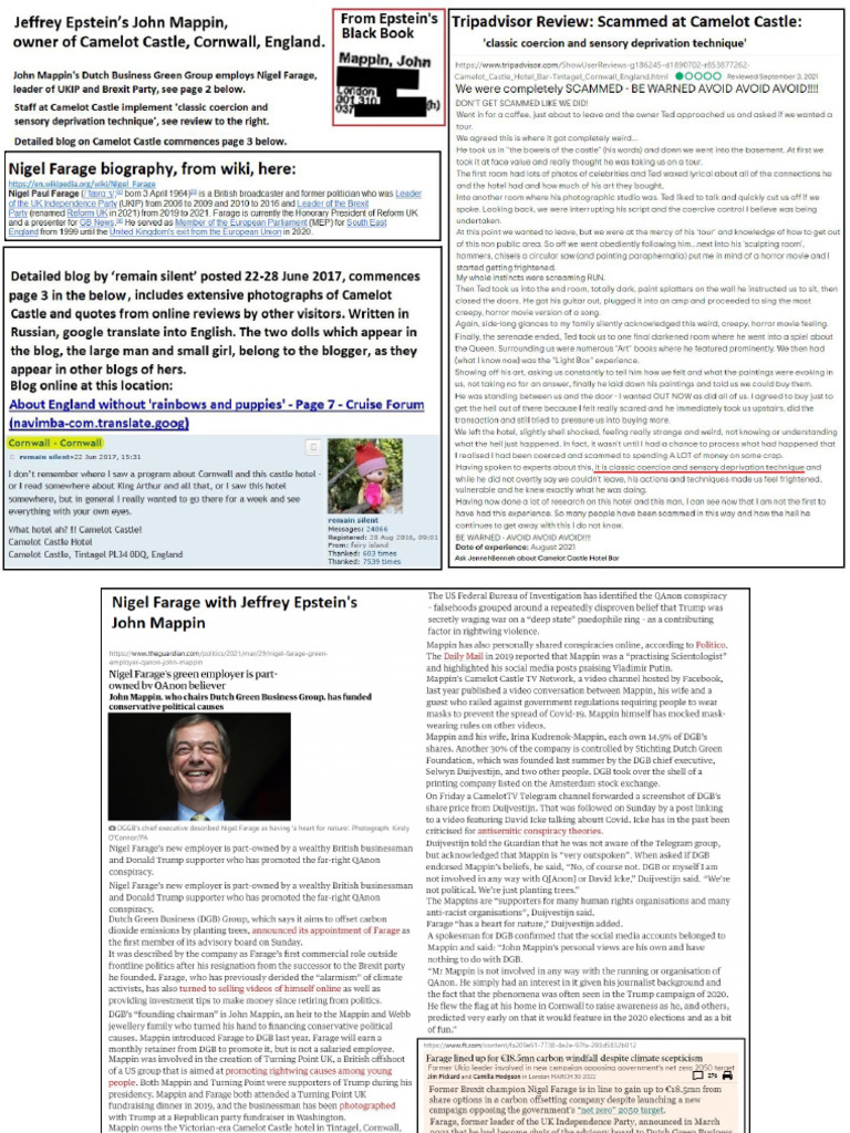 Jeffrey Epstein's Camelot Castle, Cornwall England | PDF | Foods