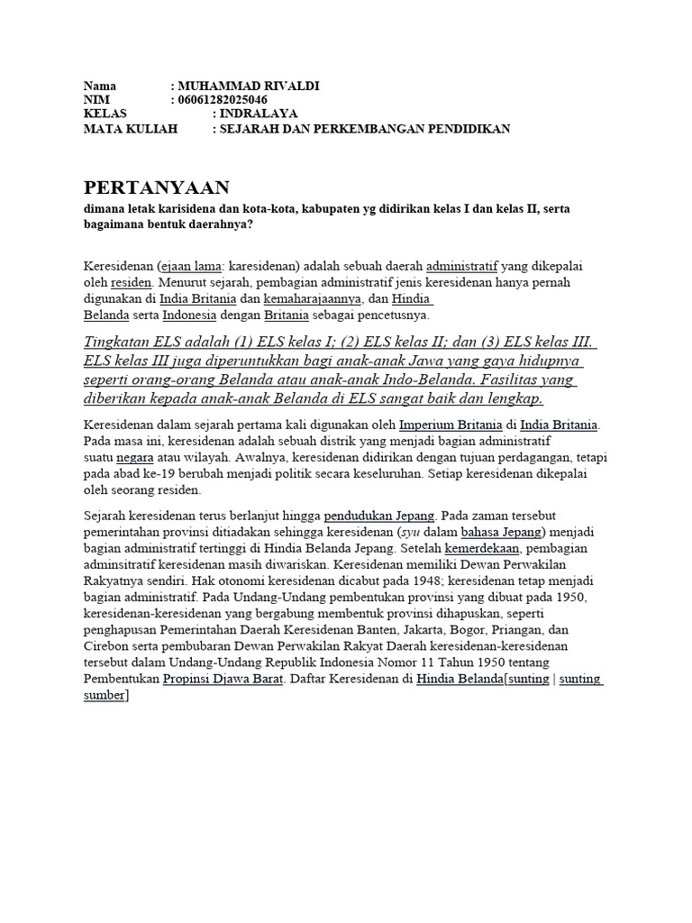 Muhammad Rivaldi - Sejarah Pendidikan | PDF