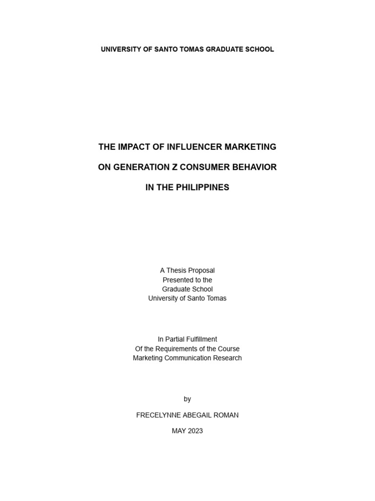 (Marcomres) Final - The Impact of Influencer Marketing On Generation Z ...