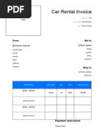 Taxi Invoice Format Template | PDF