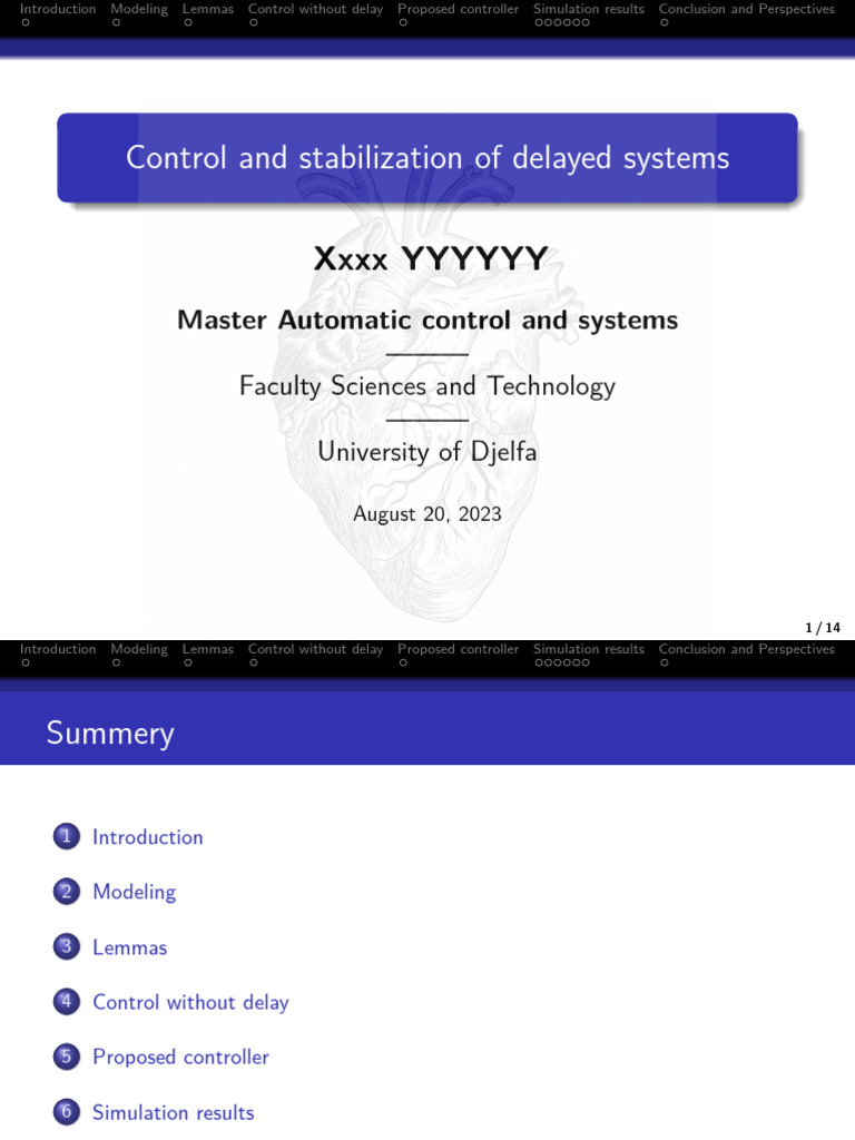 Presentation Template For Master and PHD by Prof K GUESMI Univ Djelfa | PDF | Applied Mathematics