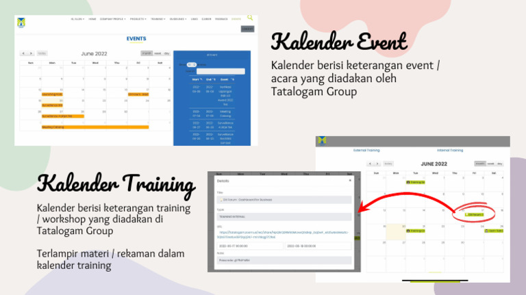 Presentasi Kalender Event VS Kalender Training | PDF