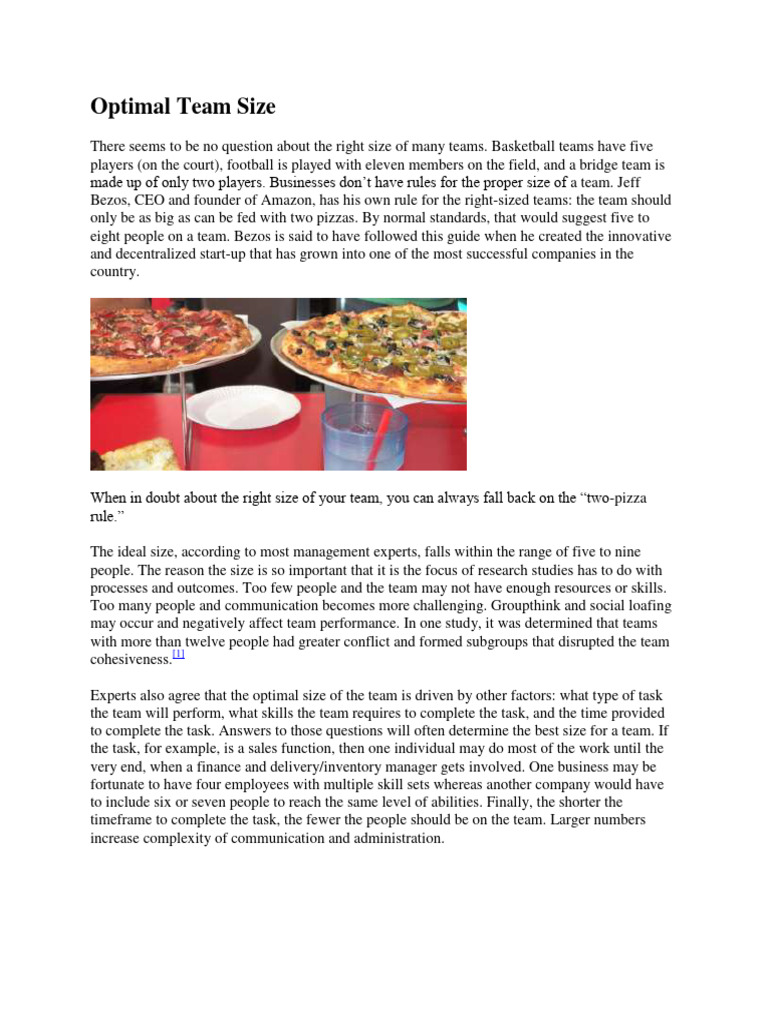 Optimal Team Size | PDF