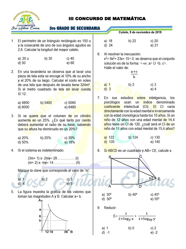 3ro SEC | PDF | Geometría del plano euclidiano | Geometría Elemental