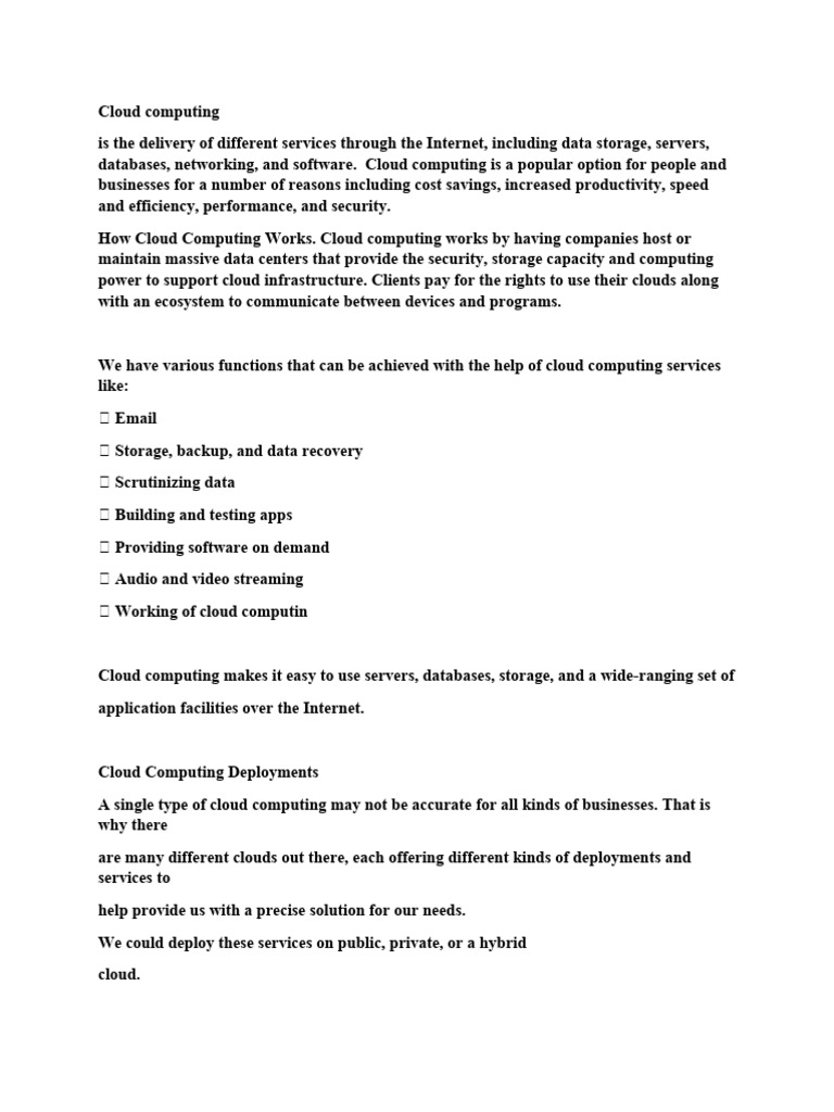 Cloud Computing Pdf Cloud Computing Software As A Service