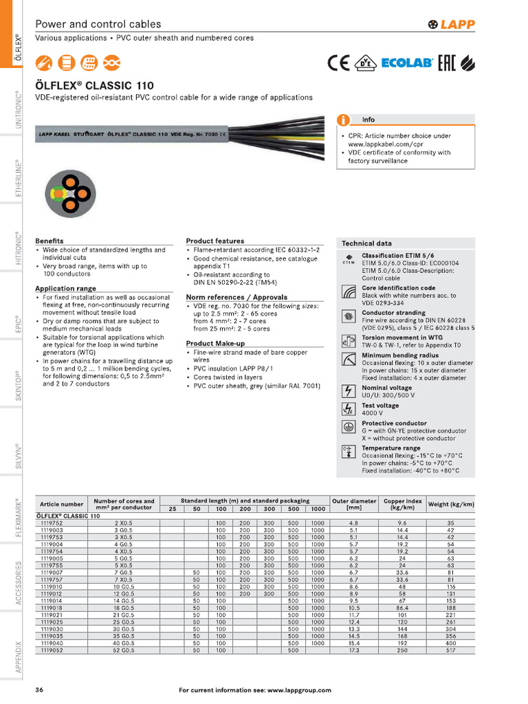 Ölflex ® Classic 110 | PDF