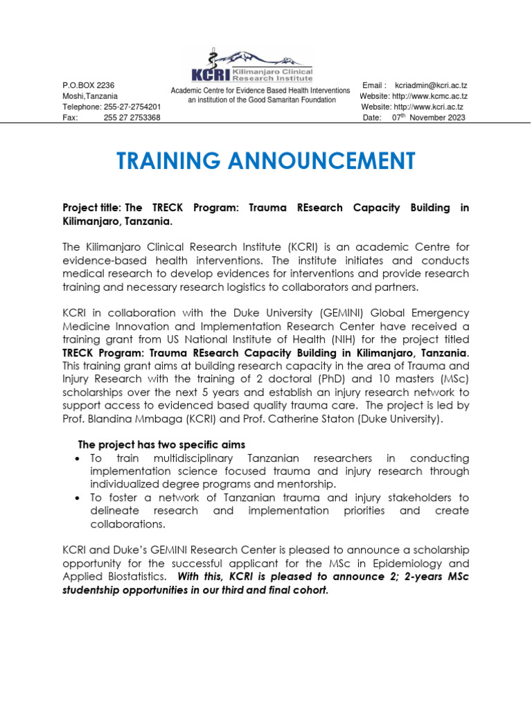 MSC Opportunity and Scholarship. - Advert 2023. | PDF | Evidence Based ...