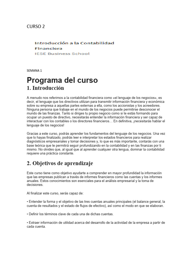 Curso 2 | PDF | Contabilidad | Hoja de balance